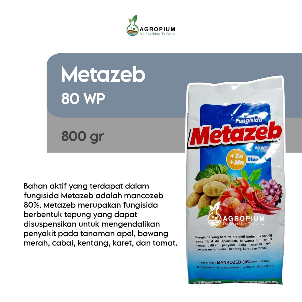 Jual Fungisida Metazeb 80 WP Blue 800 gram Pengendali Penyakit Tanaman ...