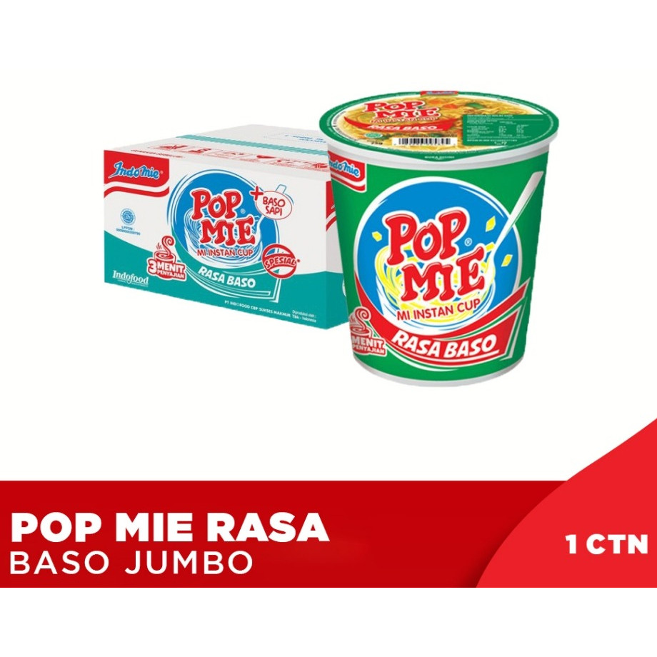 Jual 1 ctn - Pop Mie Rasa Baso Jumbo - indofood | Shopee Indonesia