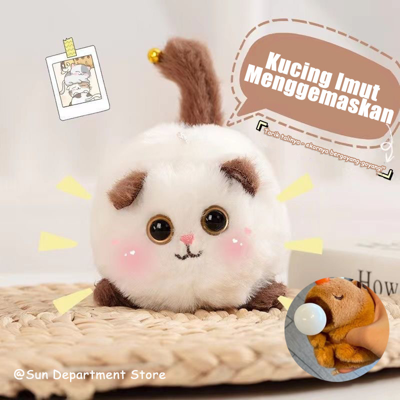 Jual Kucing Bergoyang Tali Tarik Boneka Mainan Anak Suara Ekor Putar ...