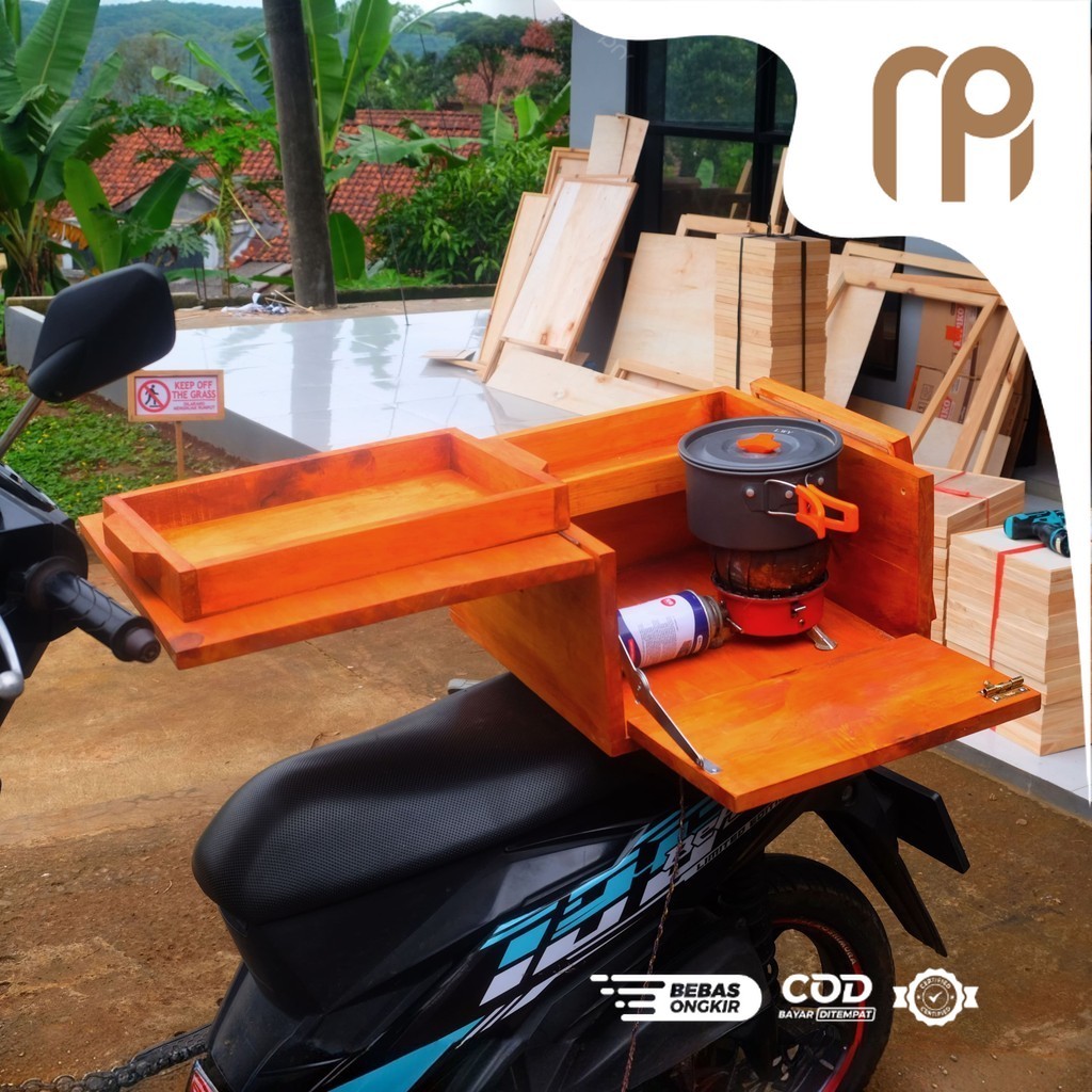 Jual Boxs Kopi Motor Keliling Box Jualan Kopi Bonus Nampan dan Papan ...