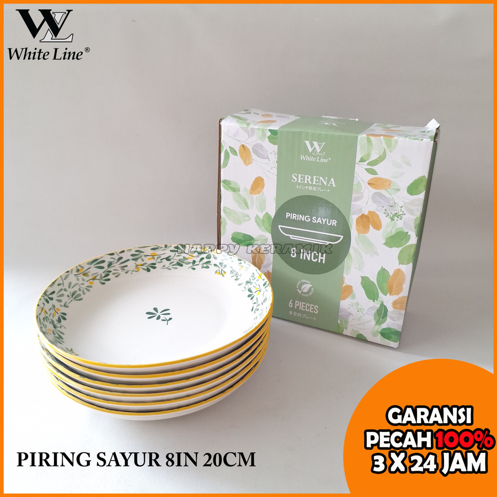Jual WHITELINE Piring Keramik 8in Serena Green Piring Dalam Piring ...