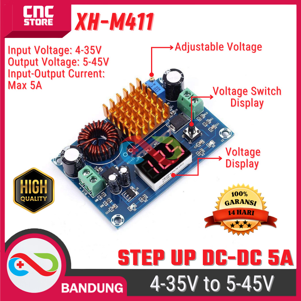 Jual DC-DC Step Up Modul XH-M411 5A – Boost Converter 4-35V ke 45V Digital Display | Shopee ...