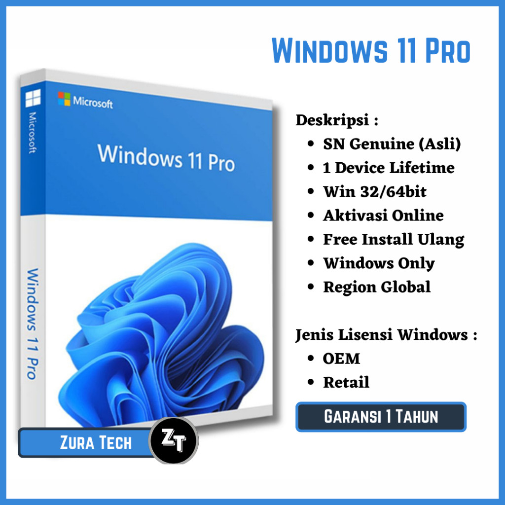 Jual Win 11 Pro Original Licence Key RETAIL / OEM Permanen Microsoft ...
