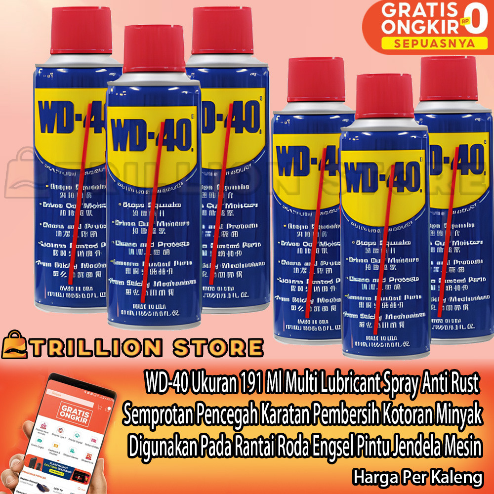 Jual WD-40 Cairan Serbaguna Pelumas 191ml Semprotan Anti Karat Pembersih Rantai Sepeda Motor ...
