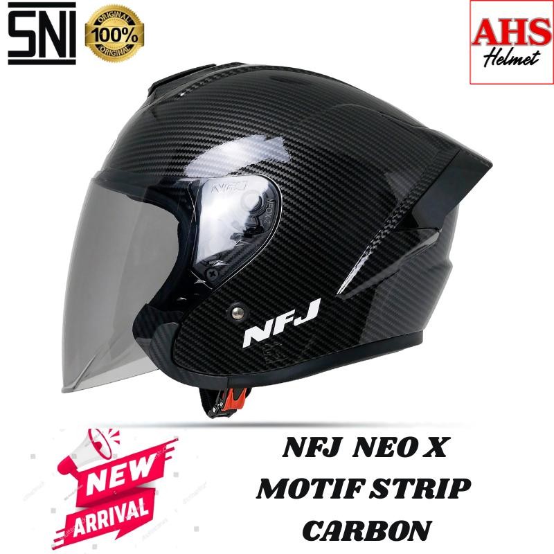 Jual ALV / NFJ NEO X MOTIF CARBON STRIP HALF FACE SINGLE VISOR STANDART ...