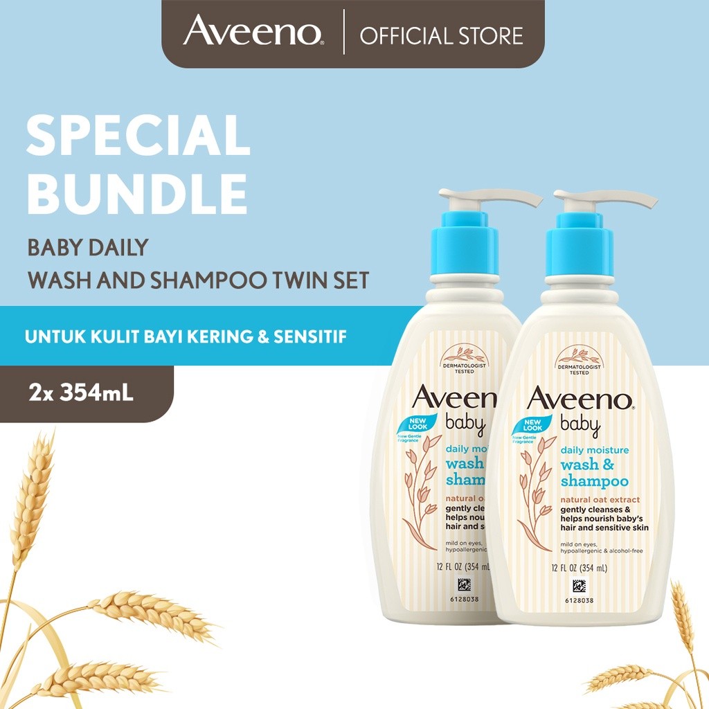 Jual Aveeno Baby Daily Moisture Twin Set | Set Sabun & Shampoo Bayi ...