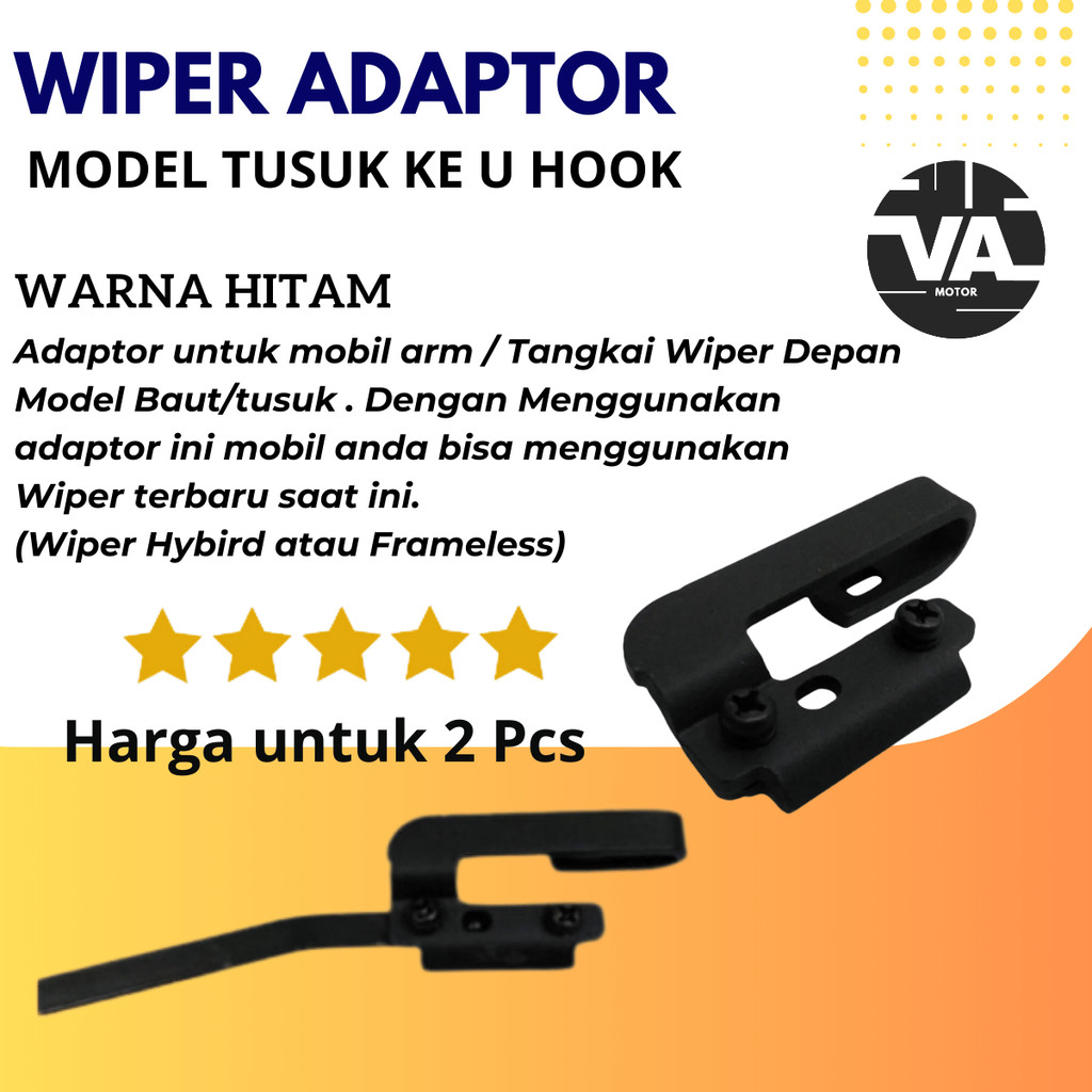 Jual Adapter Wiper Model TUSUK DUA BAUT ke Model HOOK 2 Pcs (2 Buah ...