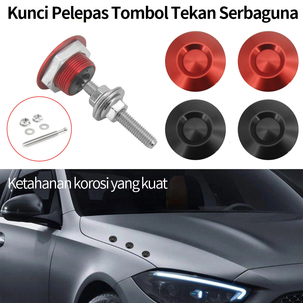 Jual 30mm Quick Release Hood Lock Clip Push Button Car Bumper Latch Kit ...