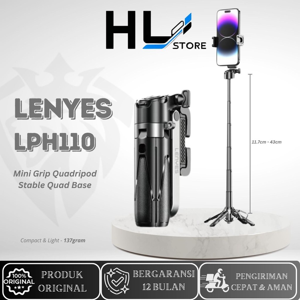 Jual LENYES LPH110 Mini Tongsis Tripod Selfie Stick Kamera HP With ...