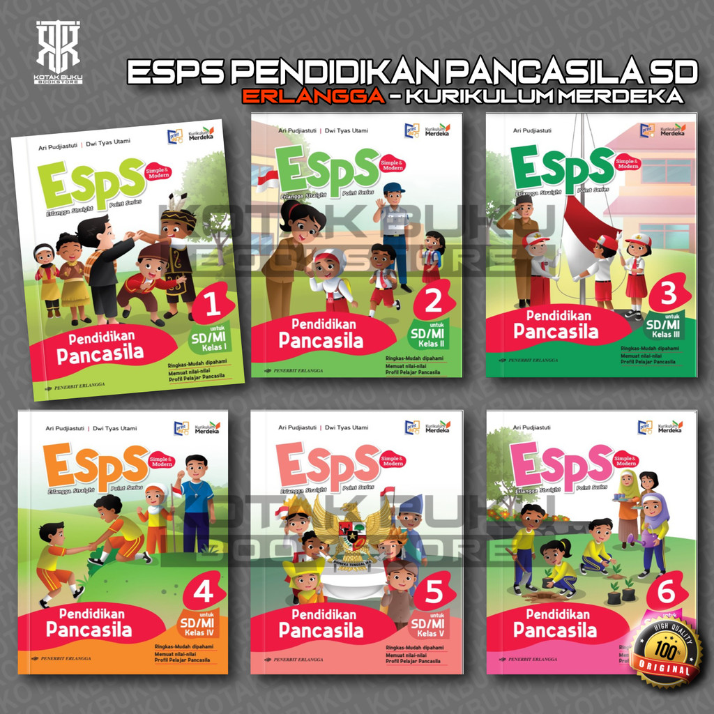 Jual ( ERLANGGA ) Buku ESPS Pendidikan Pancasila Kelas 1 2 3 4 5 6 SD/MI Kurikulum Merdeka ...