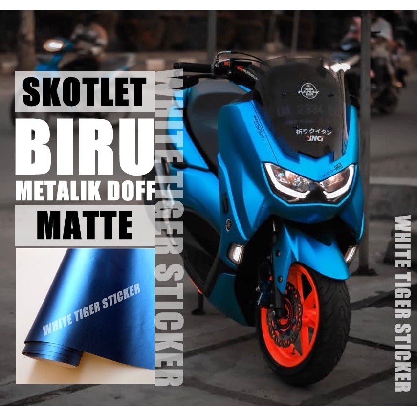 Jual SKOTLET STIKER MOTOR BIRU METALIK DOF SCOTLITE BLUE MATTE STIKER ...