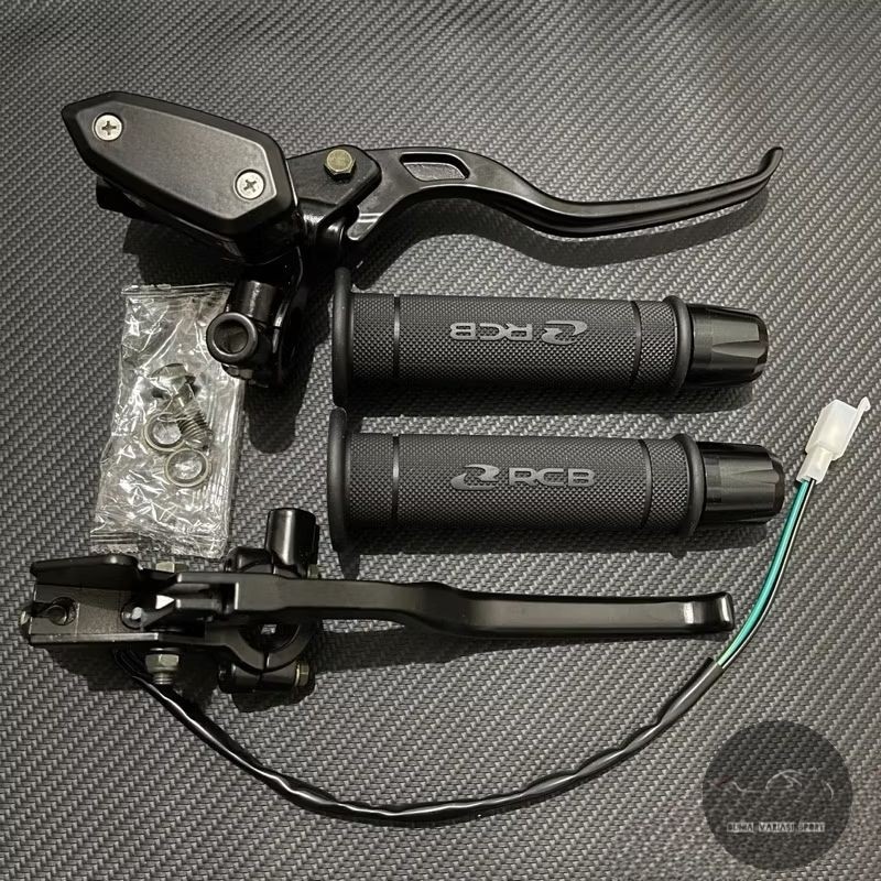 Jual Paket Master rem tabung tipe Oval + RCB Original Handgrip HG55 + Jalu stang CNC / Universal ...