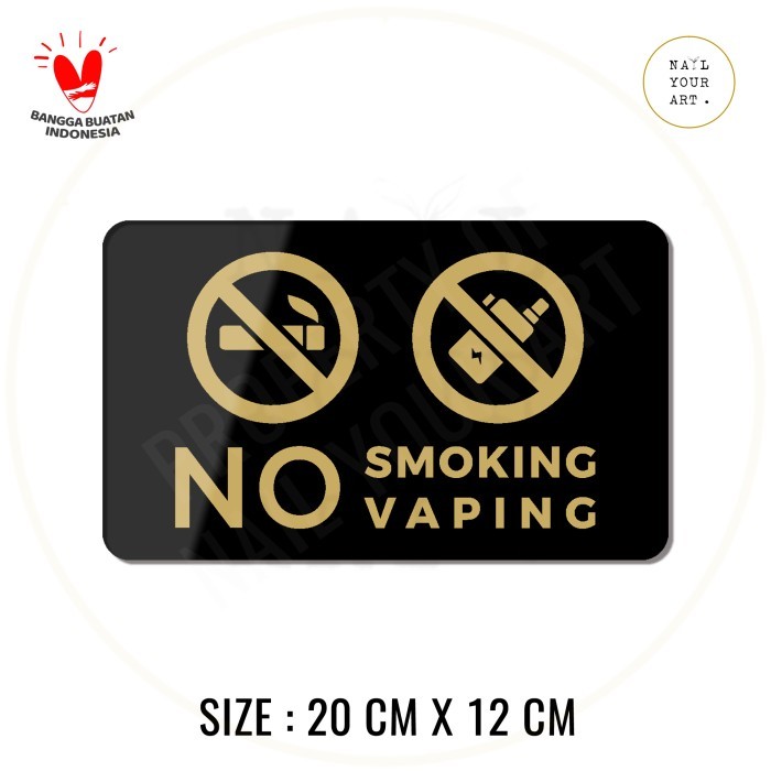 Jual RZ99 SIGNAGE NO SMOKING NO VAPING - Nail Your Art - Sign Dilarang ...