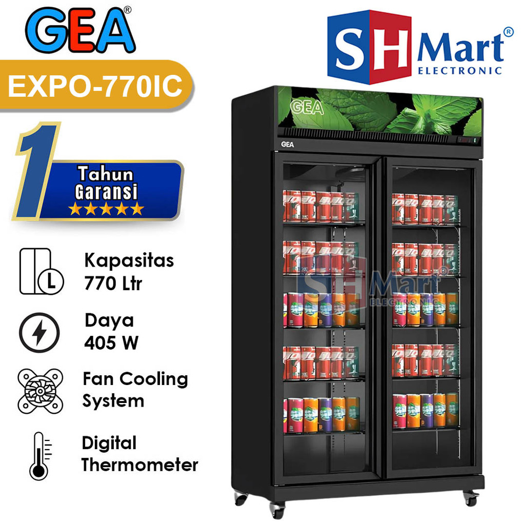Jual SHOWCASE GEA KAPASITAS 770 LITER EXPO-770IC FAN COOLING SYSTEM LED ...