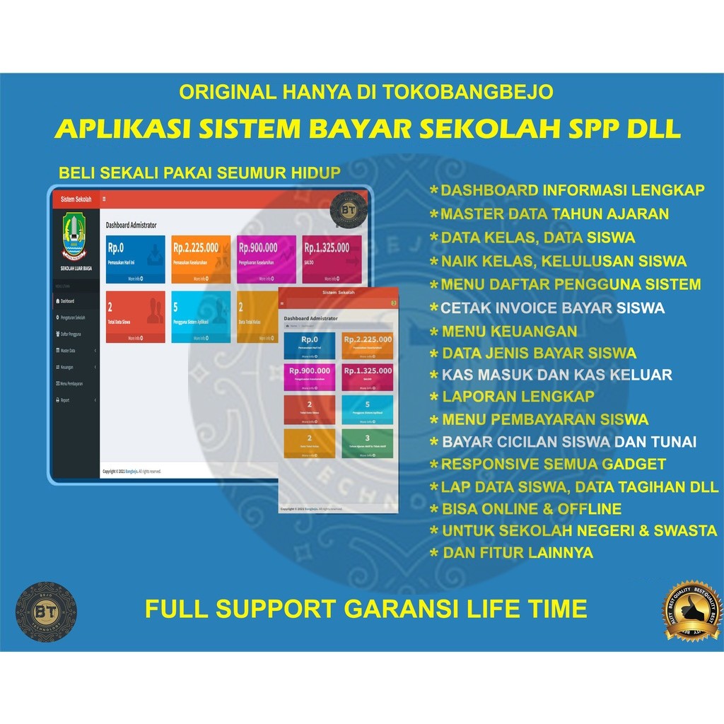 Jual APLIKASI WEB SOURCE CODE PEMBAYARAN SEKOLAH SPP UANG GEDUNG DAN ...