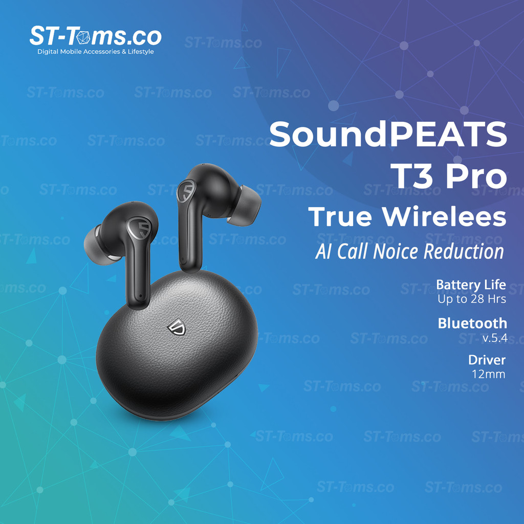 Jual SoundPEATS T3 Pro / T3Pro True Wireless TWS with Dual Mic AI Call ...
