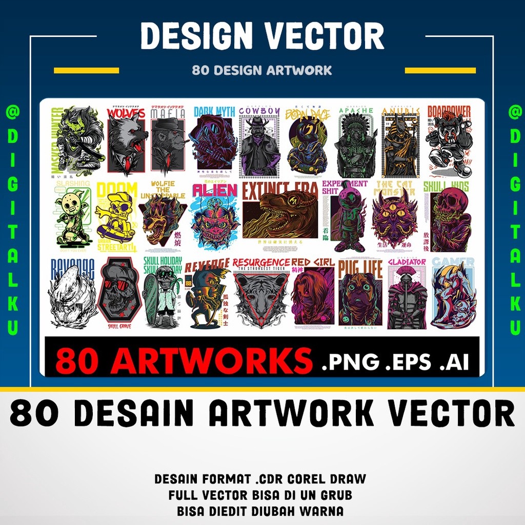 Jual 80 DESAIN ARTWORK VECTOR | Shopee Indonesia