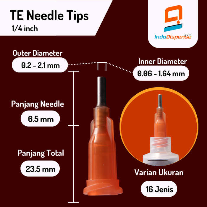 Jual Needle TE Plastic Dispensing Tips 1/4" - 1 SET (ISI 10 PCS ...