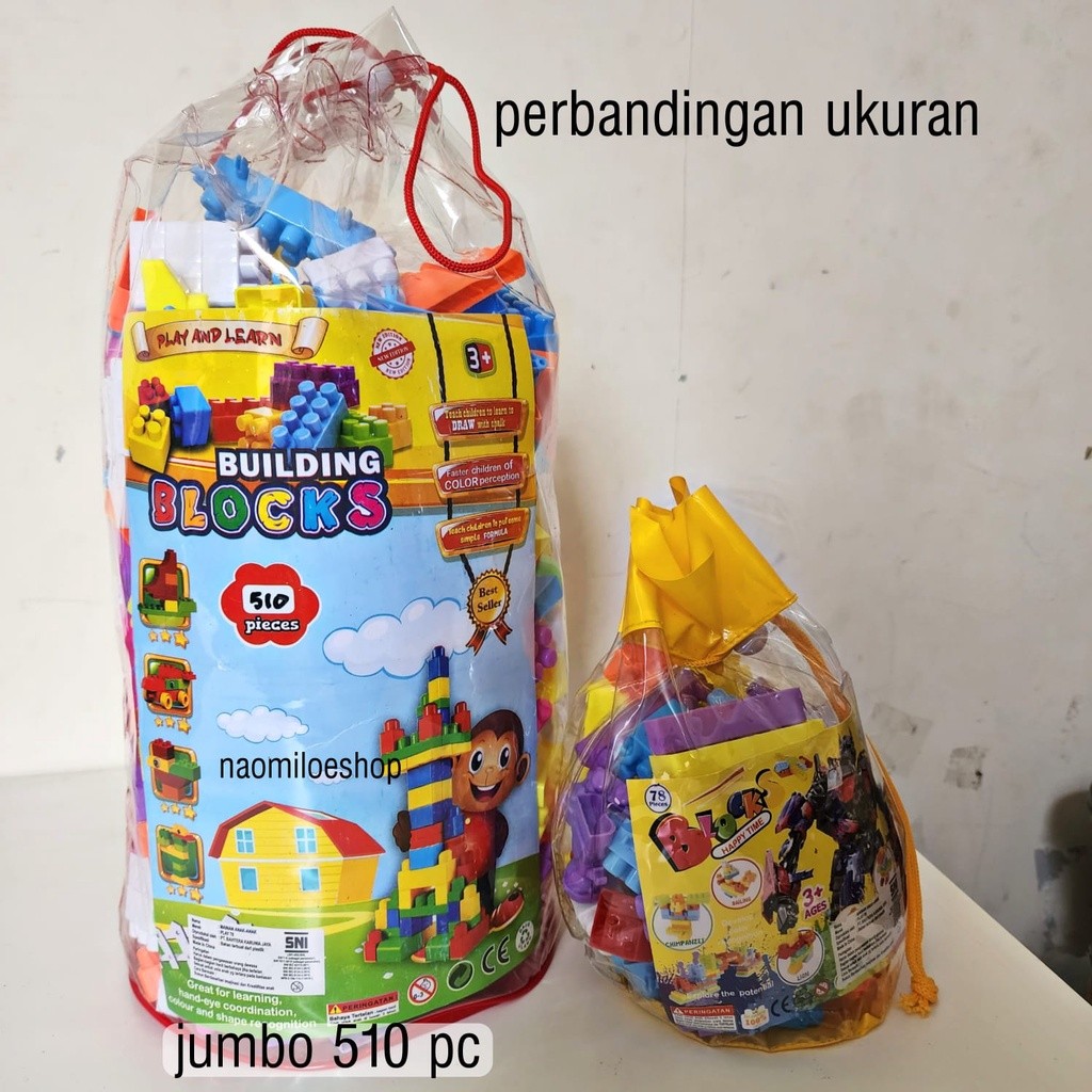 Jual QH37EK BLOCKs 510 pc JUMBO Mainan Block Balok Blok Besar Mr Block ...