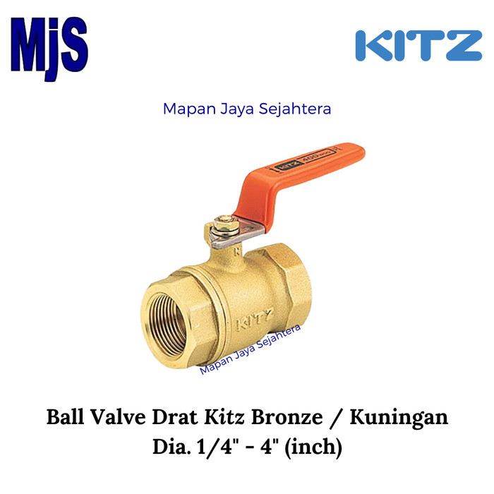 Jual Ball Valve Screw KITZ Dia. 1/2" / Kran Drat KITZ Kuningan (Bronze) | Shopee Indonesia