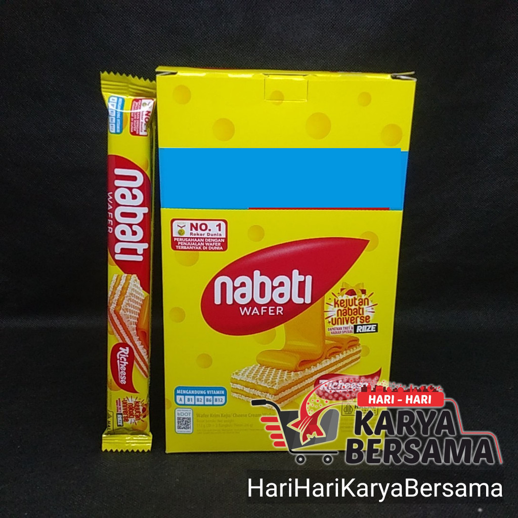 Jual MAKANAN RINGAN WAFER NABATI RICHEESE CHEESE CREAM WAFER BOX 20'S X ...