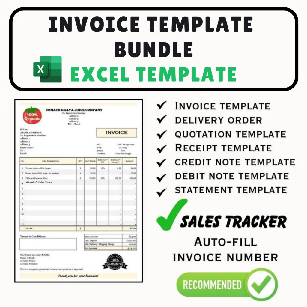 Jual [ -AMD-W17 ] Paket Template Invoice Format Excel (Template ...