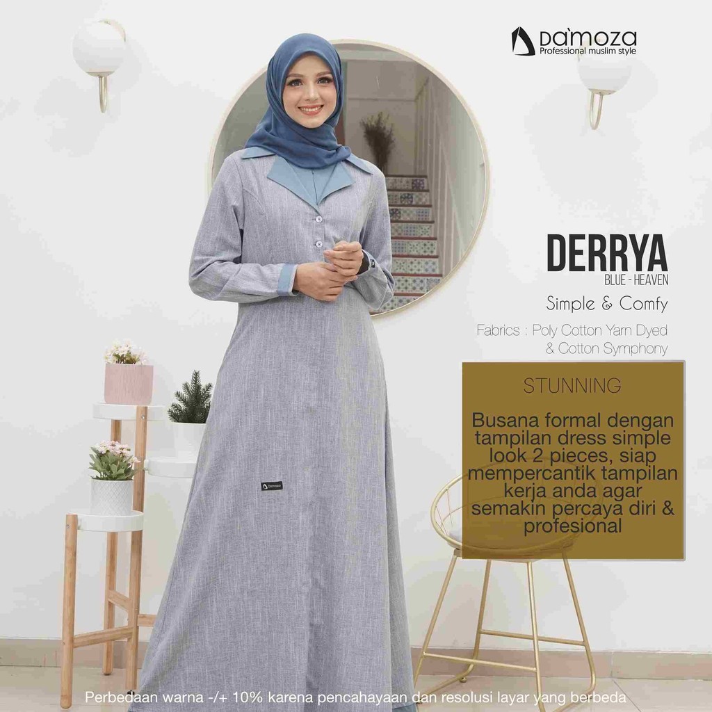 Jual Damoza Gamis Derrya Gamis Simple Gak Banyak Motif Dress Muslimah ...