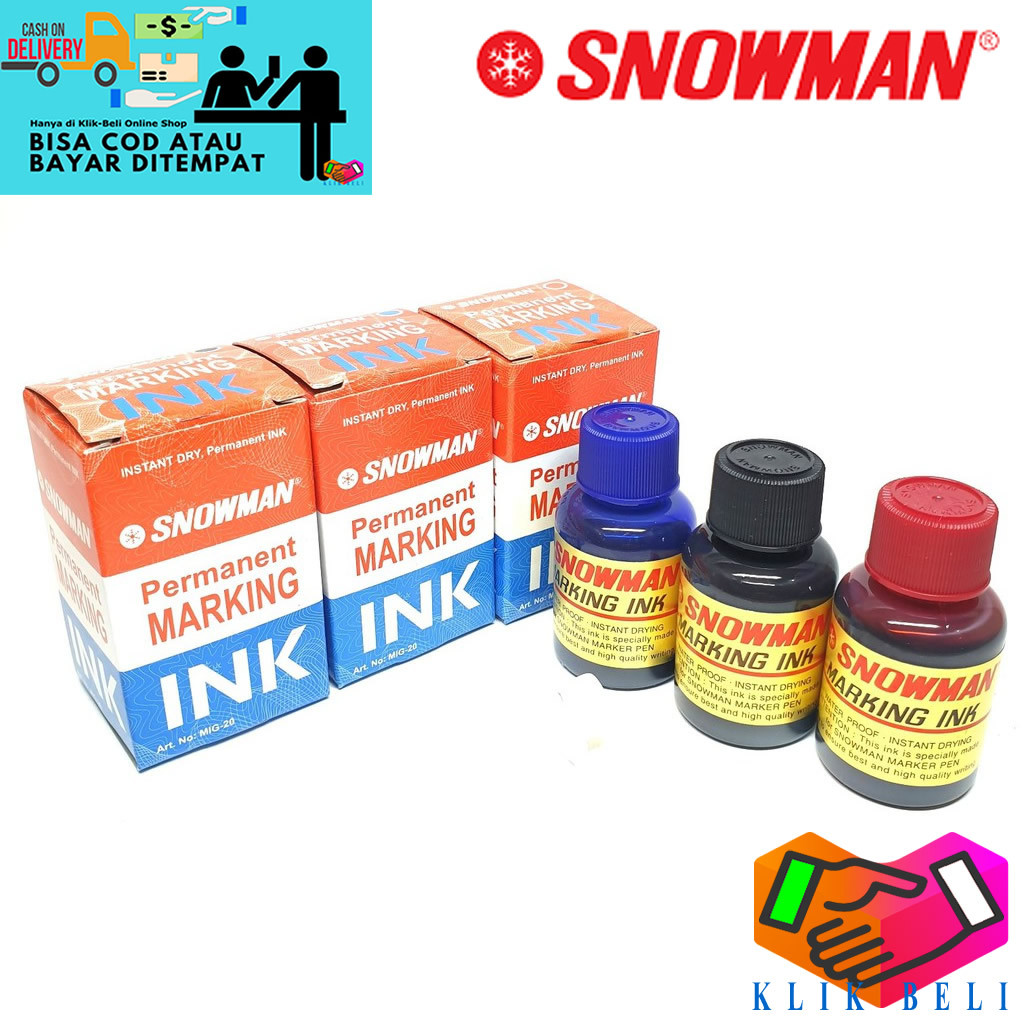 Jual Refill Tinta Spidol Permanen Snowman Marker MIG-20 / Marking Ink ...