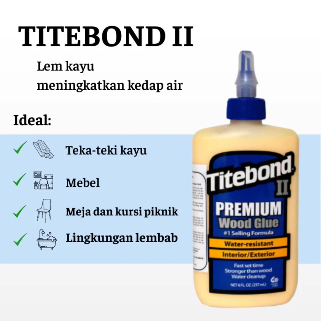 Jual Lem Kayu Titebond II Super Kuat Tahan Air Standar AS HPL Triplek ...