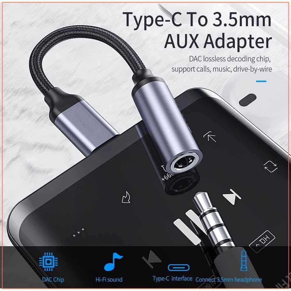 Jual ESSAGER Kabel Audio Braided Type C Male to 3.5mm Jack Female 10 ...