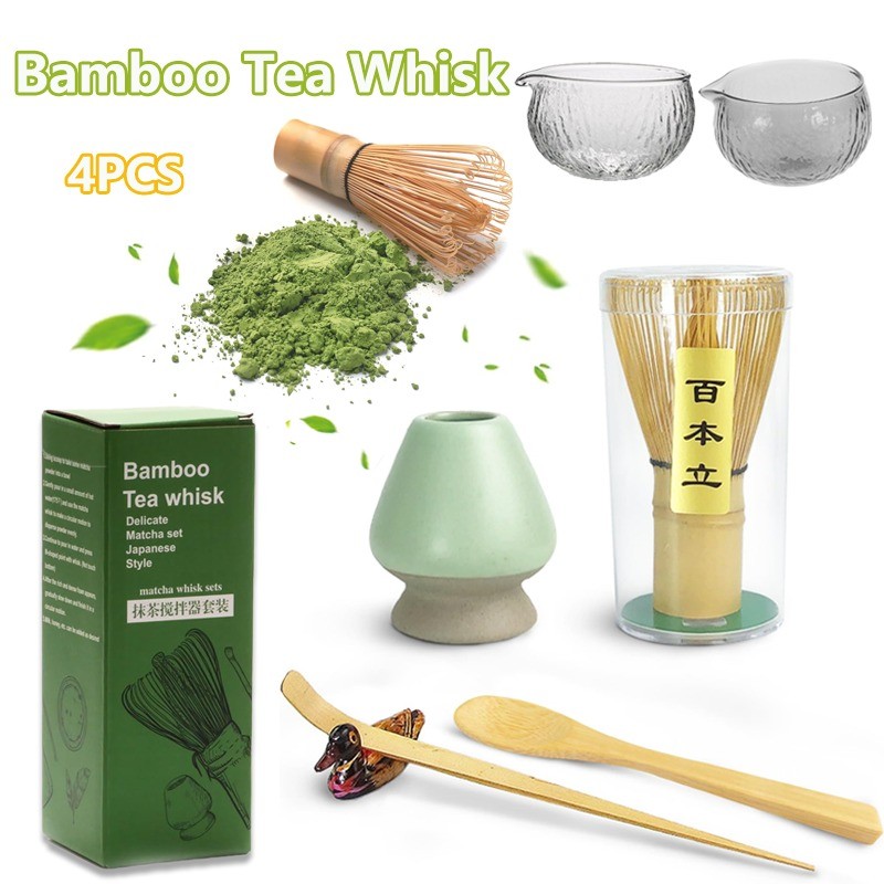 Jual 4PCS Set Bamboo Matcha Whisk Alat Teh / Kerajinan Pembuat Matcha ...