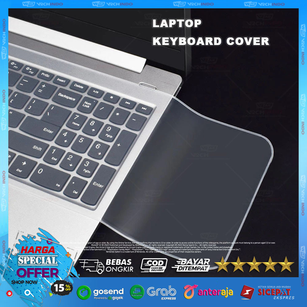 Jual Cover Keyboard Protector 15 Inch - Pelindung Keyboard Universal ...
