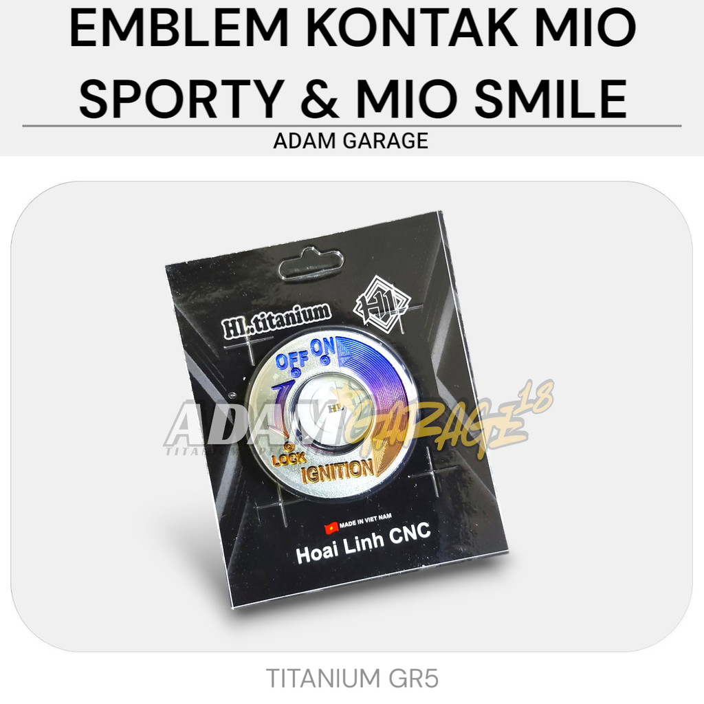 Jual EMBLEM KUNCI KONTAK TITANIUM YAMAHA MIO SMILE MIO SPORTY GRADE 5 ...