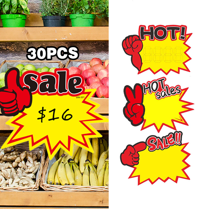 Jual 30pcs Kertas Tag Kartu Promo Label Harga Pop Card Sale Price Tag ...