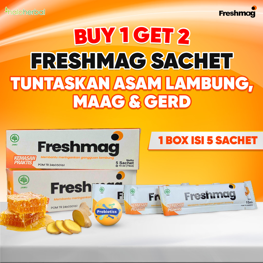 Jual Freshmag Sachet [Paket 2 Box] - Madu Maag, Gerd, Nyeri Ulu Hati, Kembung, Asam Lambung Magh ...