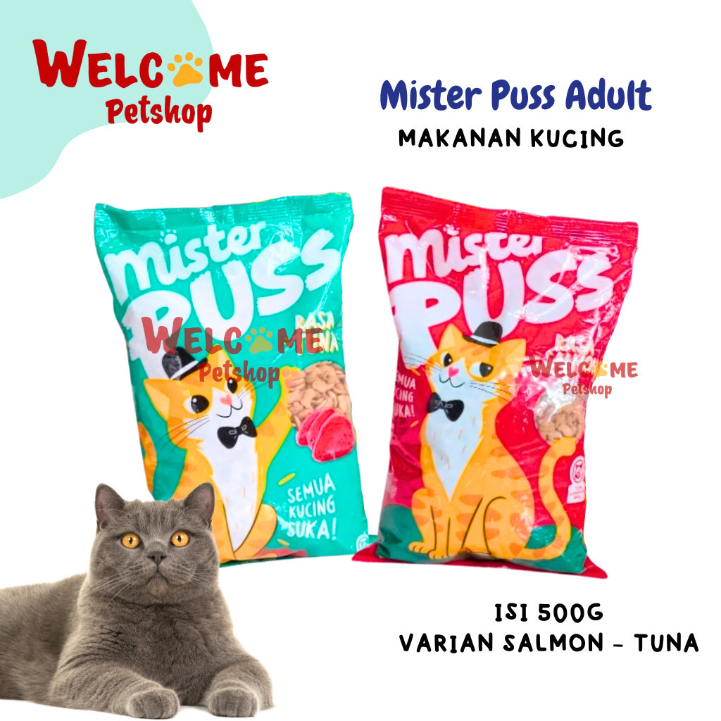 Jual Misterpuss Makanan Kucing ADULT Tuna Salmon Pakan Cat Food Mrpuss ...