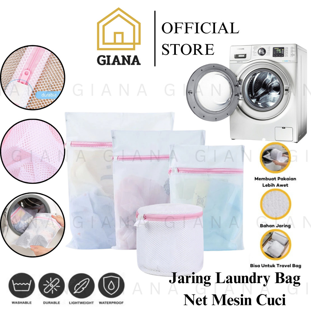 Jual GIA Laundry Bag Net Mesin Cuci 30x40 40x50 50x60Cm Kantung Laundry ...