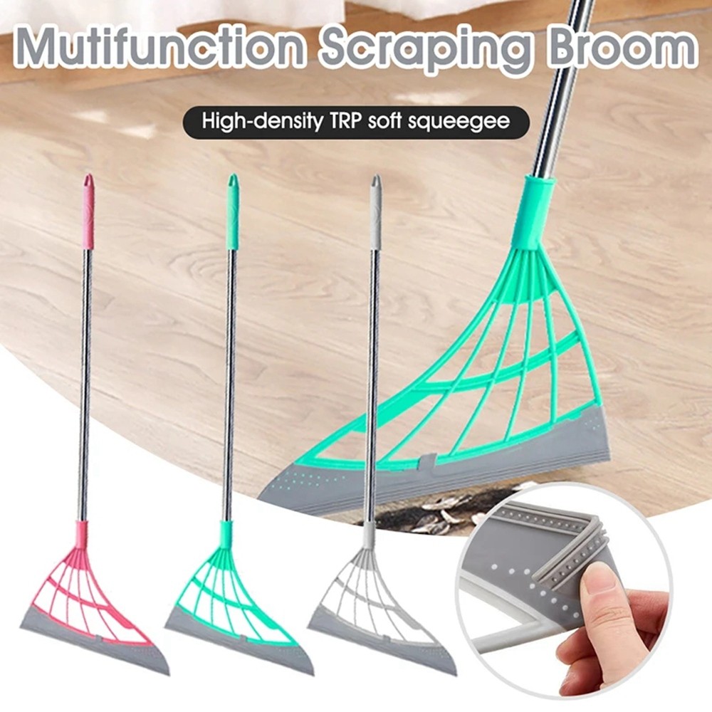 Jual Toilet Bathroom Toilet Floor Wiper Magic Broom Sweeping Silicone ...