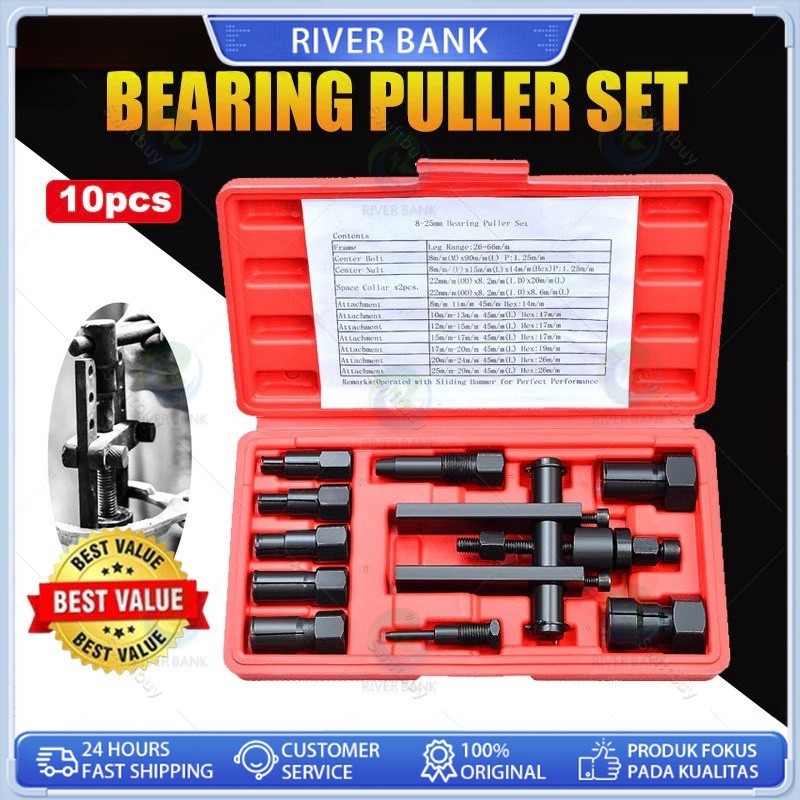 Jual 10pcs Tracker Bearing Puller Set Treker Pencabut Bearing Set ...