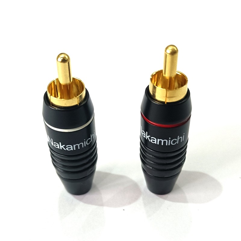 Jual Hifi Brass 4pcs HIFI RCA Male Plug Jack Audio Cable Solder Gold plated Connector Black for ...