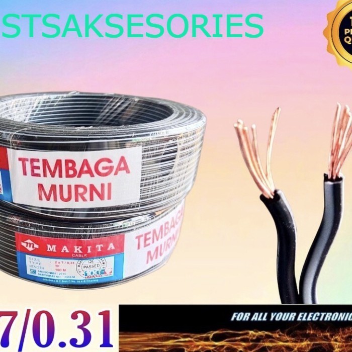 Jual Kabel Audio Twin Makita 2x7 Hitam Putih Tembaga Murni Harga Per ...