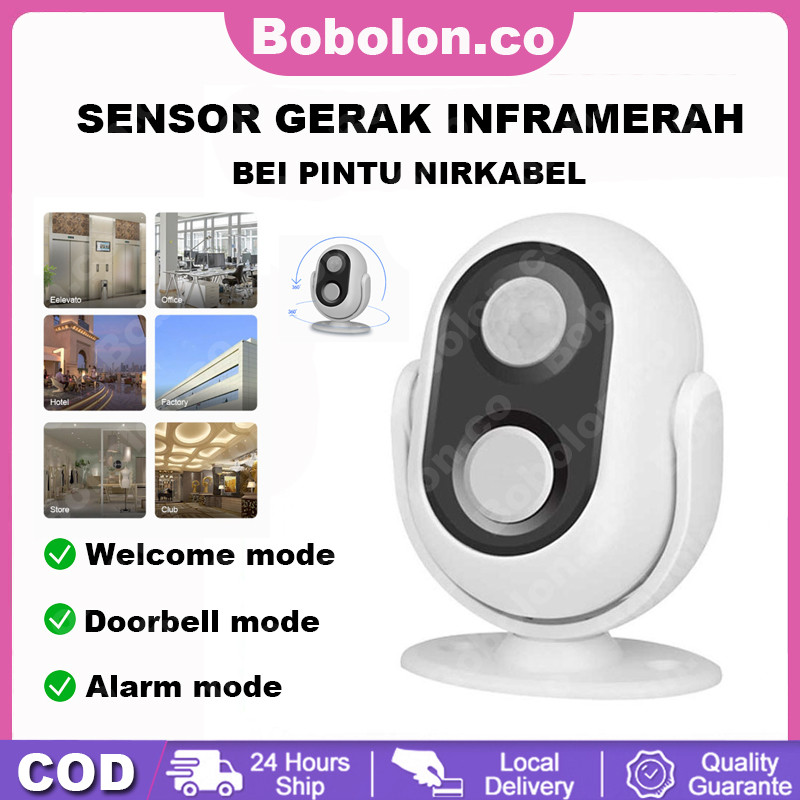 Jual Ready!! Sensor Gerak Tamu Wireless Doorbell Infrared Motion ...