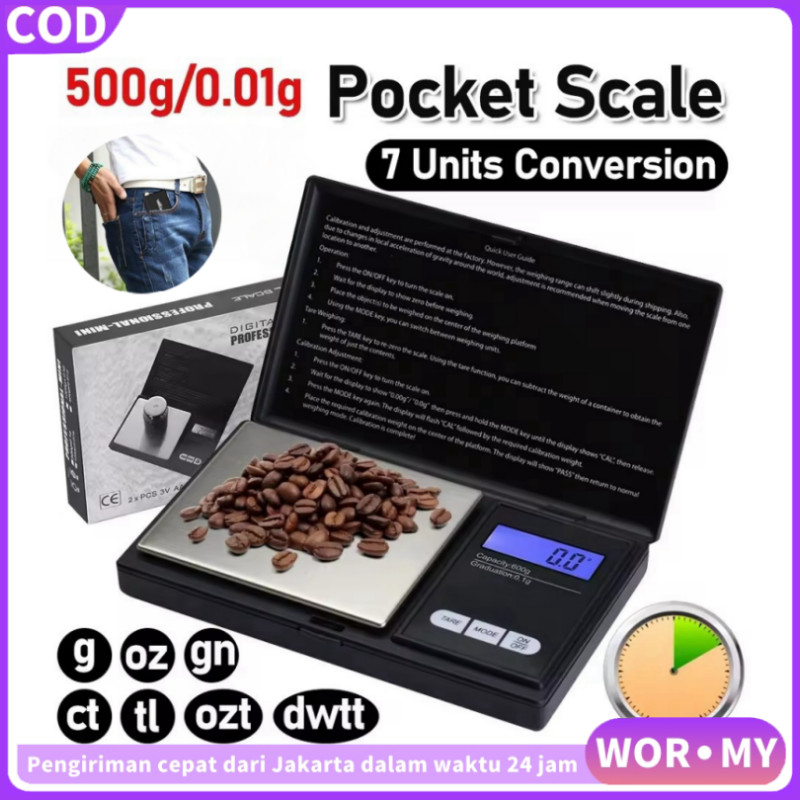 Jual 【WOR·MY】Untuk Berat Gram Perhiasan untuk Dapur Timbangan Digital Mini Presisi Tinggi Lampu ...