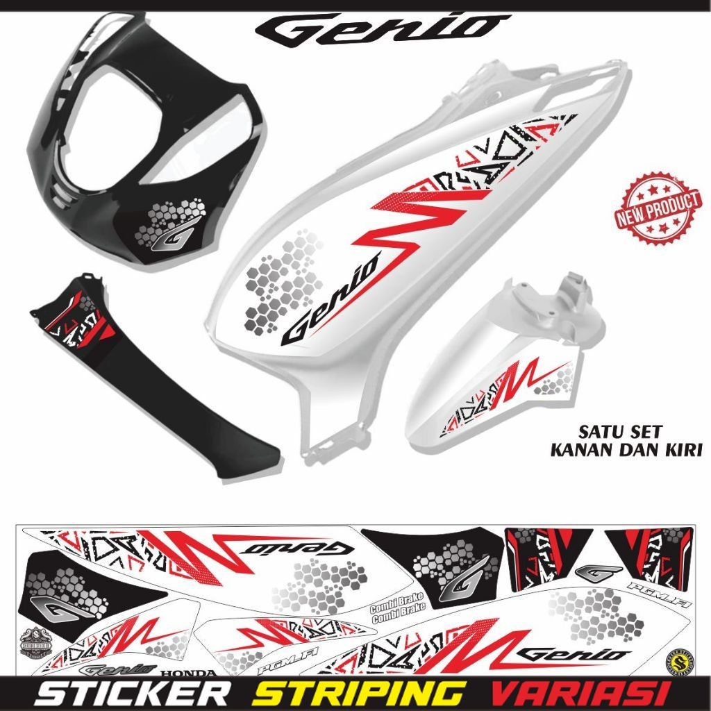 Jual STIKER MOTOR Stiker variasi striping lis honda motor genio polet ...