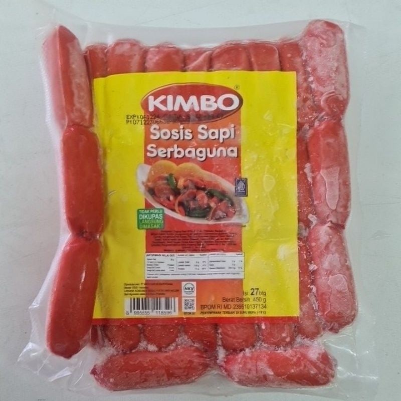 Jual Kimbo Sosis Sapi Serbaguna 450gram isi 27batang | Shopee Indonesia