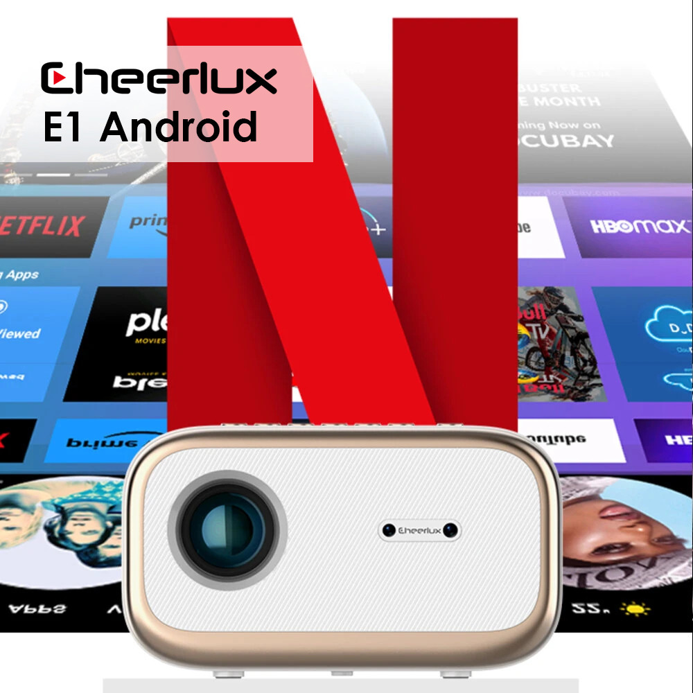 Jual Cheerlux E1 Android Screen Mirroring 4K Mini Projector 220 Ansi ...