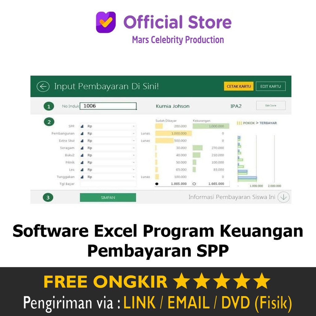 Jual Software Aplikasi Excel Program Keuangan Pembayaran SPP Sekolah ...