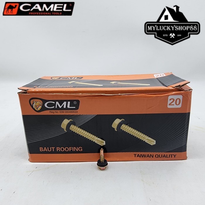 Jual Camel Baut Roofing CML Skrup Mur Baja Ringan Per Kotak 12 x 20 25 ...