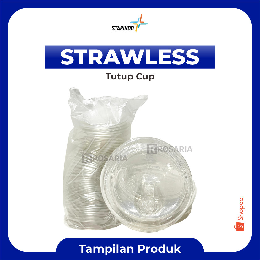 Jual TUTUP CUP STRAWLESS Merk STARINDO Tutup Gelas Ceper Plastik Bening ...