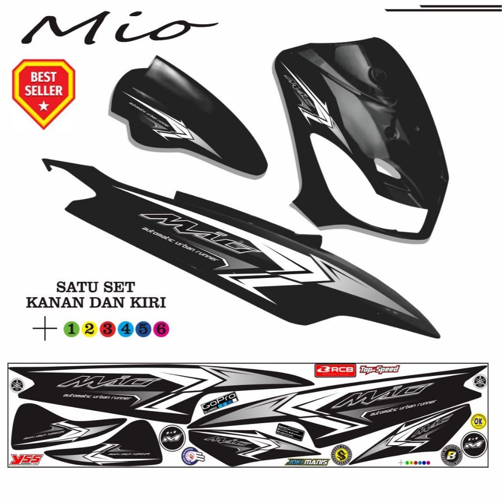 Jual VARIASI MOTOR STRIPING MIO SMILE 110 / STIKER POLET MIO OLD CARBU ...